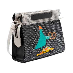 Vali Small Crossbody Cream and Black Leather Bag - Pigeonista Design ...