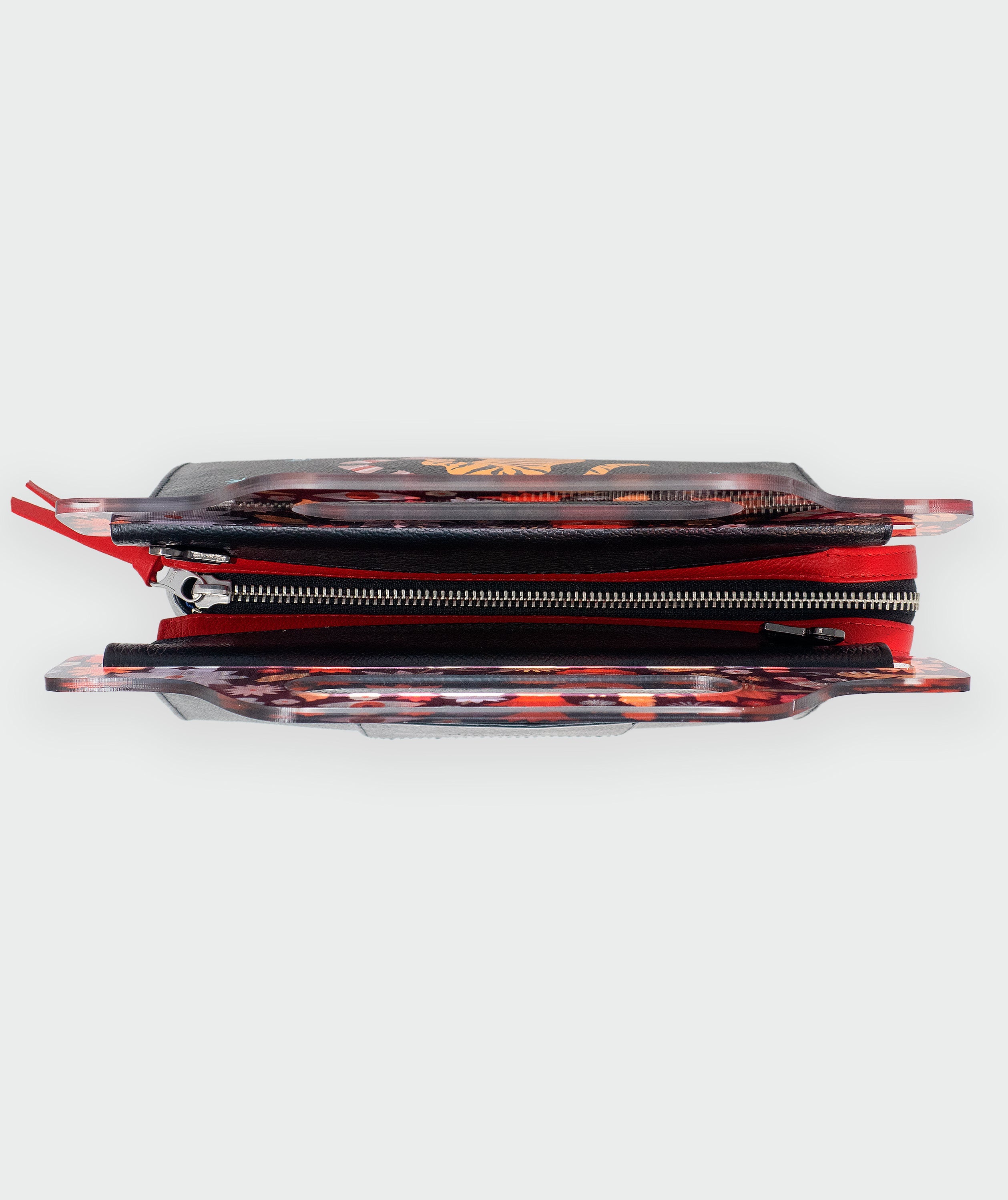 Vali Black Leather Crossbody Handbag Plastic Handle - Tiger And Snake ...