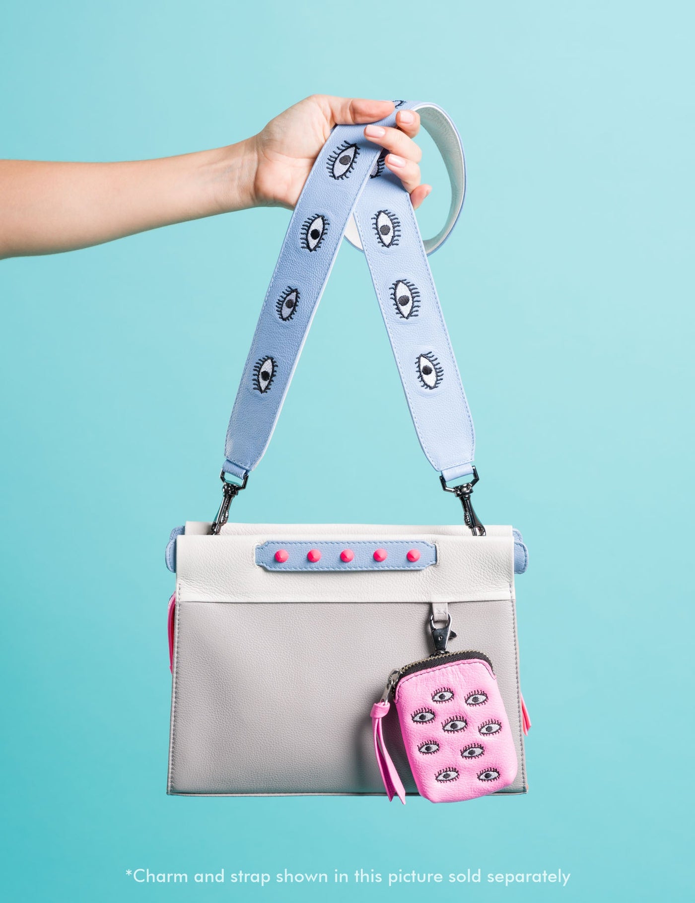 Vali Small Crossbody Gray and Pink Leather Bag – Min & Mon